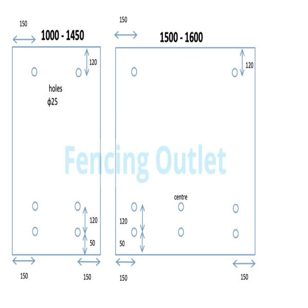 1280 Height Glass Pin Fix with Handrail - Balustrade Glass