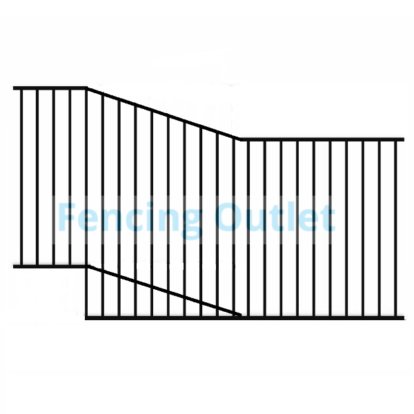 12mm toughened glass panels | 1500/1200 Alu Raked Panel Blk